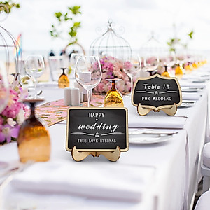 20PCS Mini Chalkboard Signs with 1 Erasable Chalk Marker,Small Chalkboard with Support Easels,Chalkboard Place Cards,Table Numbers,Food Labels for Party Buffet,Weddings,Special Events