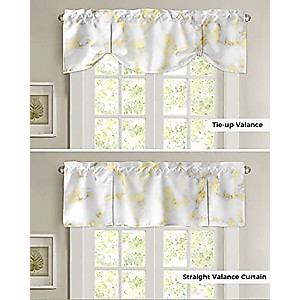 Kitchen Curtains, Marble Abstract Art White Gold Glitter Splatter Valances for Windows, Short Curtains 54x18in Bathroom Curtains Window, Kitchen Window Curtains Over Sink, Valances for Kitchen