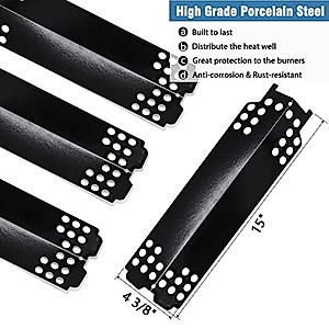 Hiorucet Grill Heat Plate Replacement for Charbroil 463436213, 463436215, 466334613, 466342014, Porcelain Steel Heat Tent Shields for Char-Broil 461334813, 463234413 Models.