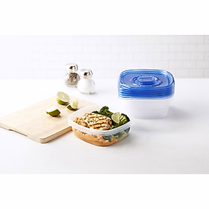 Glad Medium Square Food Storage Containers for Everyday Use | Medium Square Food Storage Containers Hold up to 25 Ounces of Food (25 Oz) |5 Count, Standard Food Containers