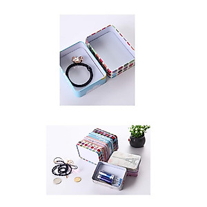 5 Pack Metal Tins Box Containers 3.54 x 2.56 x 1.1 inch, Mini Portable Small Tins with Lids, Rectangular Case Empty Box for Candies, Pills, Earring,Jewelry Craft, Multi-Purpose Home Kitchen Office