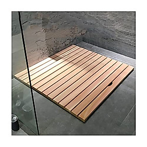 Natural Wooden Shower Mat,Bamboo Bath Mat,Non Slip Bamboo Mat,Nature Bamboo Bathroom Mat,Shower Bath Mat,for Bathroom,Bathtub,Shower,Sauna,Hot Tub,Customizable,30x30cm/12x12in