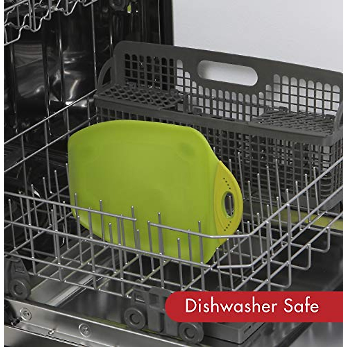 Dexas Chop & Scoop Cutting Board, 9.5 by 13 inches, Solid Green