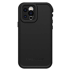 IPhone 12 Pro Case, LifeProof, FRĒ Series, waterproof IP68, built-in screen protector, port cover protection, snaps to MagSafe - BLACK