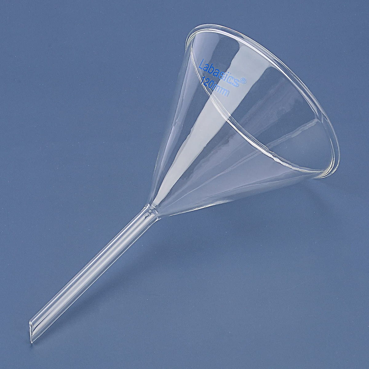 Labasics 2-Pack Glass Heavy Wall Funnel Borosilicate Glass Funnel, Short Stem 120 mm Diameter, 120 mm Stem Length