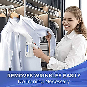 PurSteam Handheld Steamer for Clothes - Portable Garment Wrinkle Remover for Travel and Home Use - Fast Heating with Auto Shut Off and Leak Proof Design [Upgraded Version]