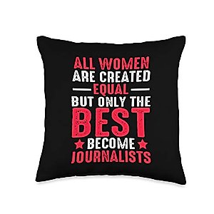 Apparel and Gifts for Journalist Women Journalist Quote Journalism Gift Throw Pillow, 16x16, Multicolor