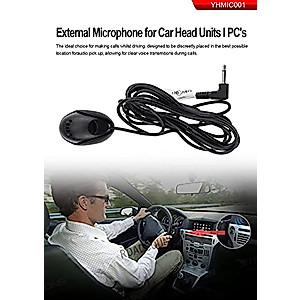Zbark 3.5mm Microphone External Mic Assembly for Car Vehicle Head Unit Bluetooth Enabled Stereo Radio GPS DVD