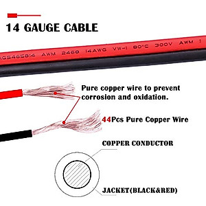 iGreely SAE Extension Cable 14AWG SAE to SAE Extension Cable Quick Disconnect Wire Harness SAE Connector for Solar Panel Battery Motorcycle Cars Tractor 14 Gauge 3Ft/1m