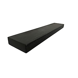 Joel's Antiques Floating Wall Shelf - Long Shelf for Fireplace Mantel, Bookshelf, Bedroom, Photos, Patented Easy Install - Black, 60" x 6" x 2"