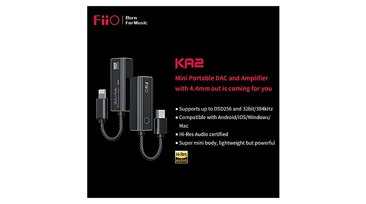 JadeAudio KA2 4.4mm Balanced Headphone Amp & USB DAC | High-Res Sound