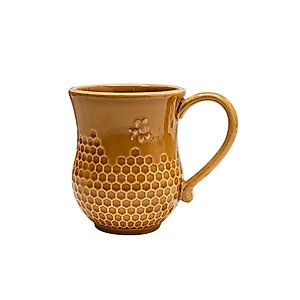 Bee&Honeycomb Design Ceramic Coffee Mug Tea Cup-Brown