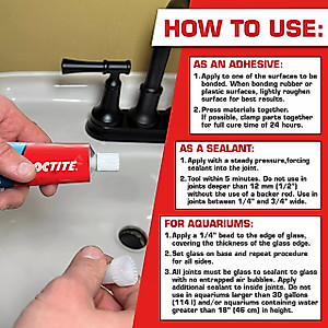 Henkel 908570 2.7 oz Tub Clear Silicone Waterproof Sealant, Single Tube