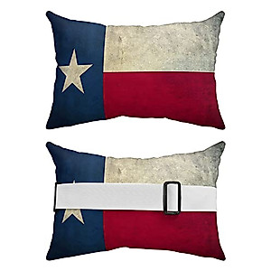 Recliner Head Pillow Ledge Loungers Chair Pillows with Insert Rustic America National Flag Lumbar Pillow with Adjustable Strap Outdoor Waterproof Patio Pillows for Beach Pool Chair, 2 PCS