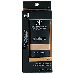 e.l.f. Cosmetics Tinted Moisturizer, Light Coverage, UVA/UVB SPF 20 Protection, Beige, 0.88 Fluid Ounces