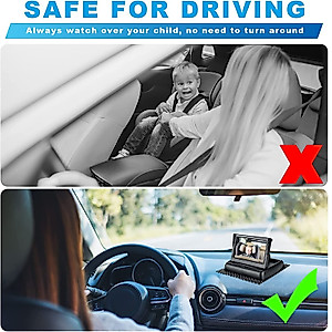 Baby Car Mirror, 4.3" HD Screen Rear Mirror Camera Car Back Seat Baby Monitor Night Vision w/Belt, Safety Car Seat Mirror Camera Monitored Mirror, Aimed at Baby