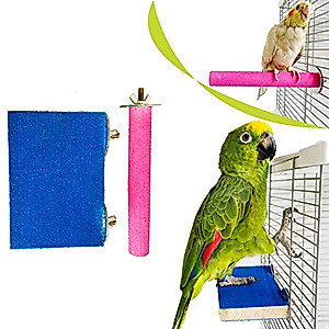 Bird Perch Bird Stand Platform Toy, Natural Wood Parrot Perch Paw Grinding Stick, Bird Cage Accessories Exercise Toys for Pet Parrot Budgies Parakeet Cockatiels Conure Lovebirds Rat Mouse Hamster