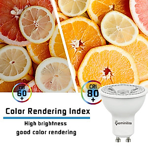 Geminilite GU10 LED Light Bulb 5000K Daylight White Spot Light 7W (50W Equivalent) Replacement 510LM Ceiling recessed Lighting, No Dimmable 38° Spotlight for Kitchen, Range Hood, 6 Pack