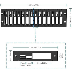 GeeekPi 19 inch 3U Rack Mount for Raspberry Pi 4B, 19" Server Mount Supports 1-14 Units with Pi Fans, Aluminum Heatsinks, Micro HDMI to HDMI Boards, TF Card to FPC Boards for Raspberry Pi 4B