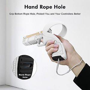 AMVR VR G-un Stock Cover Compatible with Oculus Quest 2 - Weighted Hard Grips for Meta Quest2 Controllers Enhanced FPS Games Reality Holding Feels, Anti Slip Handle Shell Case Protector