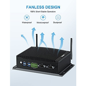 FANPEEC Core i5 8260U Fanless PC Windows 11 Pro Mini PC 8GB RAM 128GB SSD, Industrial PC 4K HD+HD+DP, WiFi 5, BT 4.2, GPIO, 2xGigabit LAN, Desktop PC Wake On LAN, Mini Computer