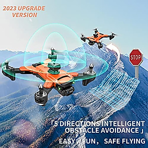 RiskOrb 2023 Upgrade Drone with 1080P Dual Camera for Adults/Kids/Beginners,540° Obstacle Avoidance,Optical Flow Positioning,3D Flip,Remote Control FPV Video ESC Camera, Foldable Pro Quadcopter,Toys Gift for Boys/Girls ,2 Batteries