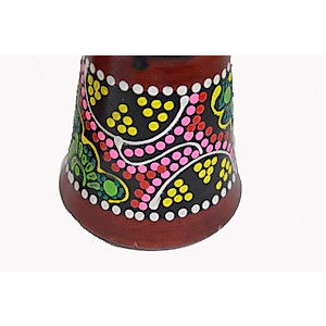 11" DJEMBE DRUM BONGO HAND CARVED AFRICAN ABORIGINAL DOT ART DESIGN