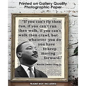 Inspirational Martin Luther King Poster "If You Can't Fly" 8x10 Motivational Wall Art & Positive Affirmations Wall Decor for Bedroom Teen Girl Boy - MLK Quotes Decor & Office Decor for Men, Women