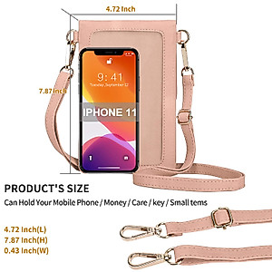 AnsTOP Crossbody Phone Purse for Women, Lightweight Shoulder Wallet PU Leather Phone Case Bag