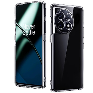 Oududianzi Case for Oneplus 11 5G,Non-Yellowing Shockproof Bumper Protective Phone Cover, Anti-Scratch Soft TPU Back(Transparent)