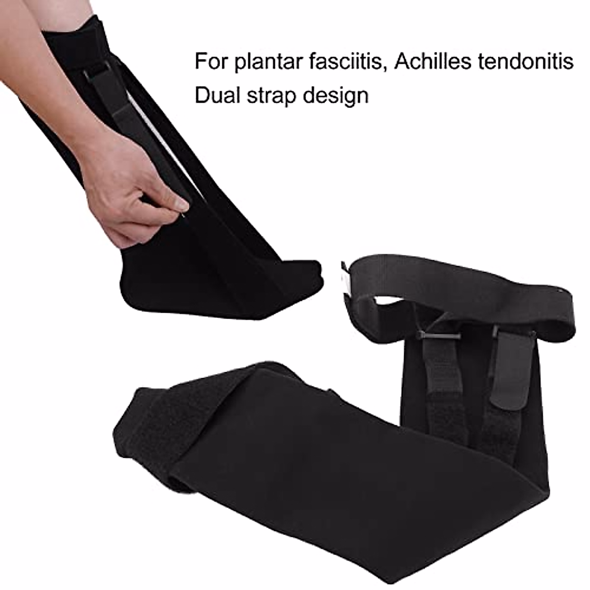 Pain Relief Plantar Fasciitis Night Splint Sock, Dual Strap Design, Dorsiflexion, Compression Socks, Premium Materials, Simple Operation, Fine Workmanship (S)