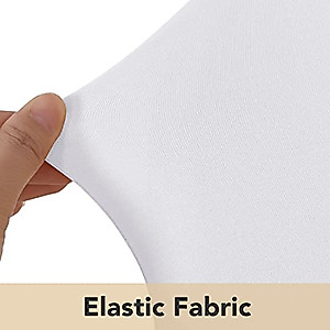 Obstal 10Pcs White Chair Covers for Party Folding Chair - Universal Fitted Chair Slipcovers Protector for Wedding, Banquet, Holiday, Celebration (White, 10 Packs)