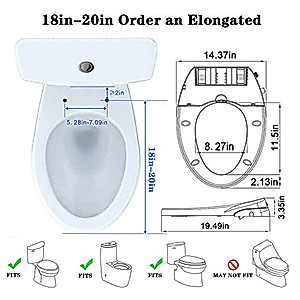 Toilet Seat Bidet Seat with Self Cleaning Dual Nozzles Non electric Separated Rear & Feminine Cleaning Natural Water Spray, soft close toilet seat,Easy DIY Installation