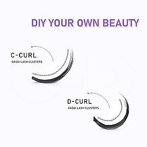 GAQQI Lash Clusters, GQ20 Individual Lashes 120pcs C Curl, DIY Lash Extension 10-20mm Mixed Length False Eyelash Clusters, Fluffy Natural Lash Wisps (GQ20,C Curl,10-20mm)