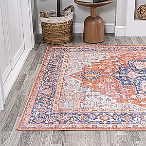 JONATHAN Y WSH109A-3 Maris Ornate Medallion Machine Washable Indoor Bohemian Transitional Area Rug,High Traffic,Kitchen,Living Room,Backyard,Non Shedding,3 X 5,Terracotta/Cream