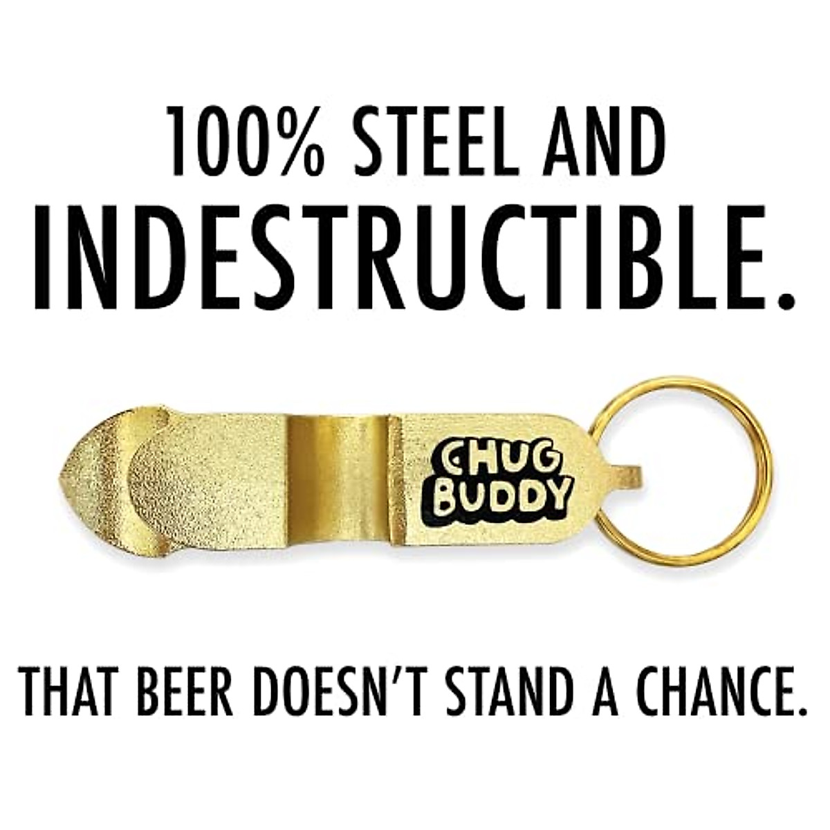 Chug Buddy Beer Shotgun Tool Metal Can Opener Keychain - Shotgun Chugging Tool - Shot Gun Tool gold steel beer bong shotgunning 4in1 tool - parties tailgating gift drinking accessories (Black)