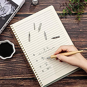 11 Pieces Comic Pen Nib Set, G-Pen Ink Nib Stainless Steel Drawing Comic Pen Nib Calligraphy Nibs with Wooden Comic Pen Nib Holder for Writing, Painting, Signing(White)