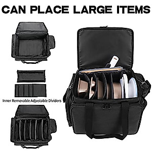 TUSIASC Baking Supplies Storage Bag for Bakers/Pastry Chefs, Cake Decorating Tool Caddy,Suitable for Cake Decorating,Baking Pan,Baking Mat,Muffin Liners,Black