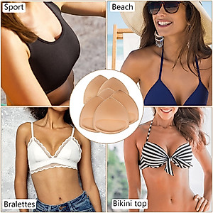 Geyoga 9 Pairs Women Bra Pads Inserts Triangle Sports Bra Pad Removable Bra Cup Inserts (Black, White, Skin Tone)