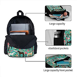 JASMODER Horse Floral Laptop Backpack Hiking Travel Daypack For Men Women And Youth