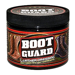 Boot Guard Leather Dressing: Restores and Conditions Leather Boots, Shoes, Automotive Interiors, Jackets, Saddles, Unscented, 5 Ounce Jar