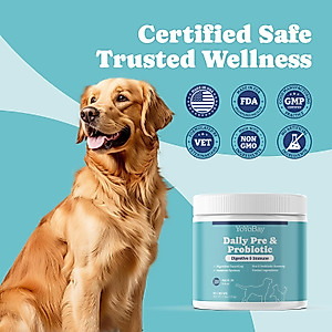 Probiotics for Dogs, Daily Dog Probiotics & Prebiotic, for Gut Health and Digestive Health, Support Yeast Balance, Immune System, Maintain Skin & Coat Health, Duck Flavor, 90 Count