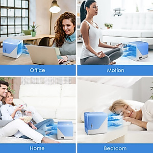 Llfaiww Portable Air Conditioner, Personal Mini Air Conditioner in 3 Speed, USB Air Cooler with LED Light for Office Bedroom Kitchen Nightstand, Blue