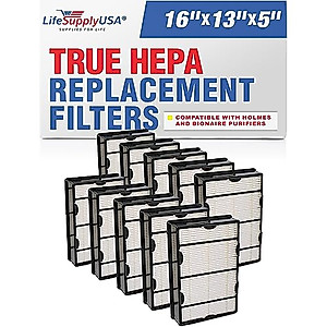 LifeSupplyUSA True HEPA Filter Replacement Compatible with Holmes Compare to Filter Part HRC1, Part # HAPF600, HAPF600D, HAPF600D-U2 Air Purifier (10-Pack)