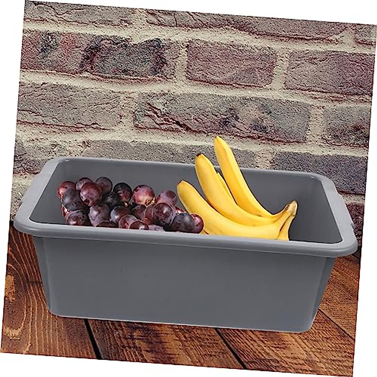 HOOTNEE Plastic Rectangular Tub Storage Bins Bus Basin Collapsable Dish Washing Tub Foot Soak Tub Commercial Tote Tub for Home Utility Tote Plastic Storage Bin Commercial Tote Tubs Grey