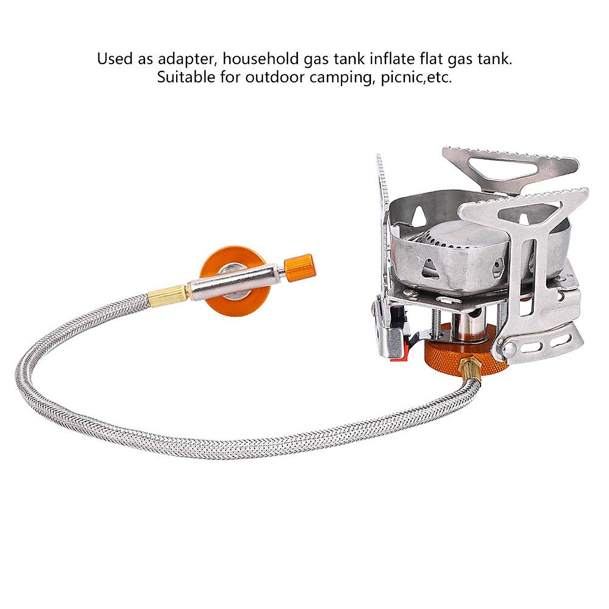 Alomejor Outdoor Camping Furnace Fittings Flat Gas Joint Liquefied Gas Cylinder Inflation Valve with Catheter Picnic Stove Head Gas Converter Refill Adapter