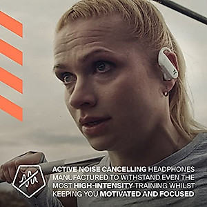 Dóttir True Wireless Sport Earbuds Active Noise Cancelling Headphones, in Ear Detection, 72H Playtime, Secure Fit Earhook, Earphones for Running, Gym, IPX7 Waterproof, Bluetooth 5.2, Ash Gray