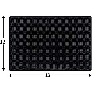 WISHMART | Black Bar Mats Set of 2 (18x12 Inches) | Drying, Durable and Stylish Spill Mats for Bars, Restaurants, Coffee Shops, Bar Mats for Countertop and Table Top, Non-Spill & Non-Toxic Mats