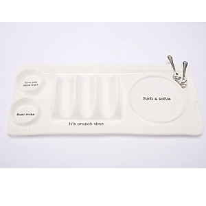 Mud Pie Circa Taco Party Plate Set, White, 9" x 20"