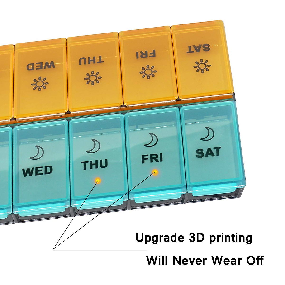 Mossime XL Large Daily Pill Organizer 2 Times a Day, Extra 7 Day Pill Box Am Pm, Weekly Day Night Vitamin Holder, Medicine Organizer, Big Pill Container, Medication Dispenser 14 Compartments